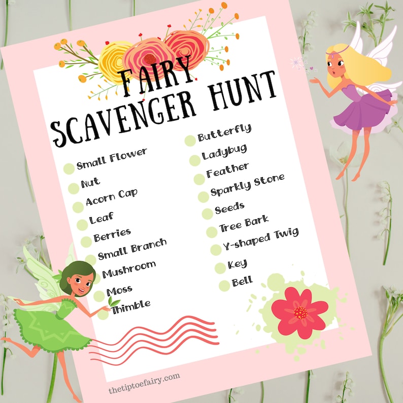 Fairy Scavenger Hunt - Digital Download - Fairies Party Activity - PDF ...