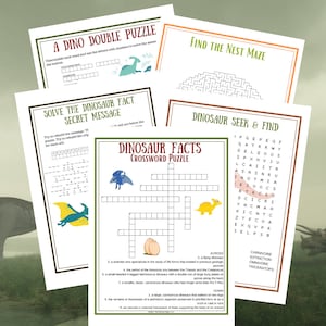 Crossword Puzzles for Kids Printable Dinosaur - Etsy