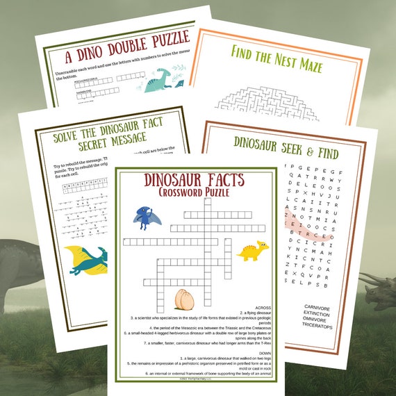 Dinosaur Activity Worksheets for Kids Kids Activities Word - Etsy