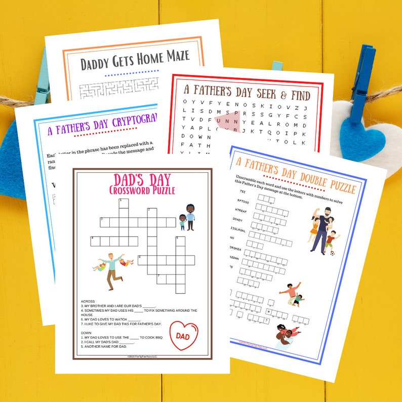 Father's Day Themed Bundle Printables Scavenger Hunt Treasure Hunt ...