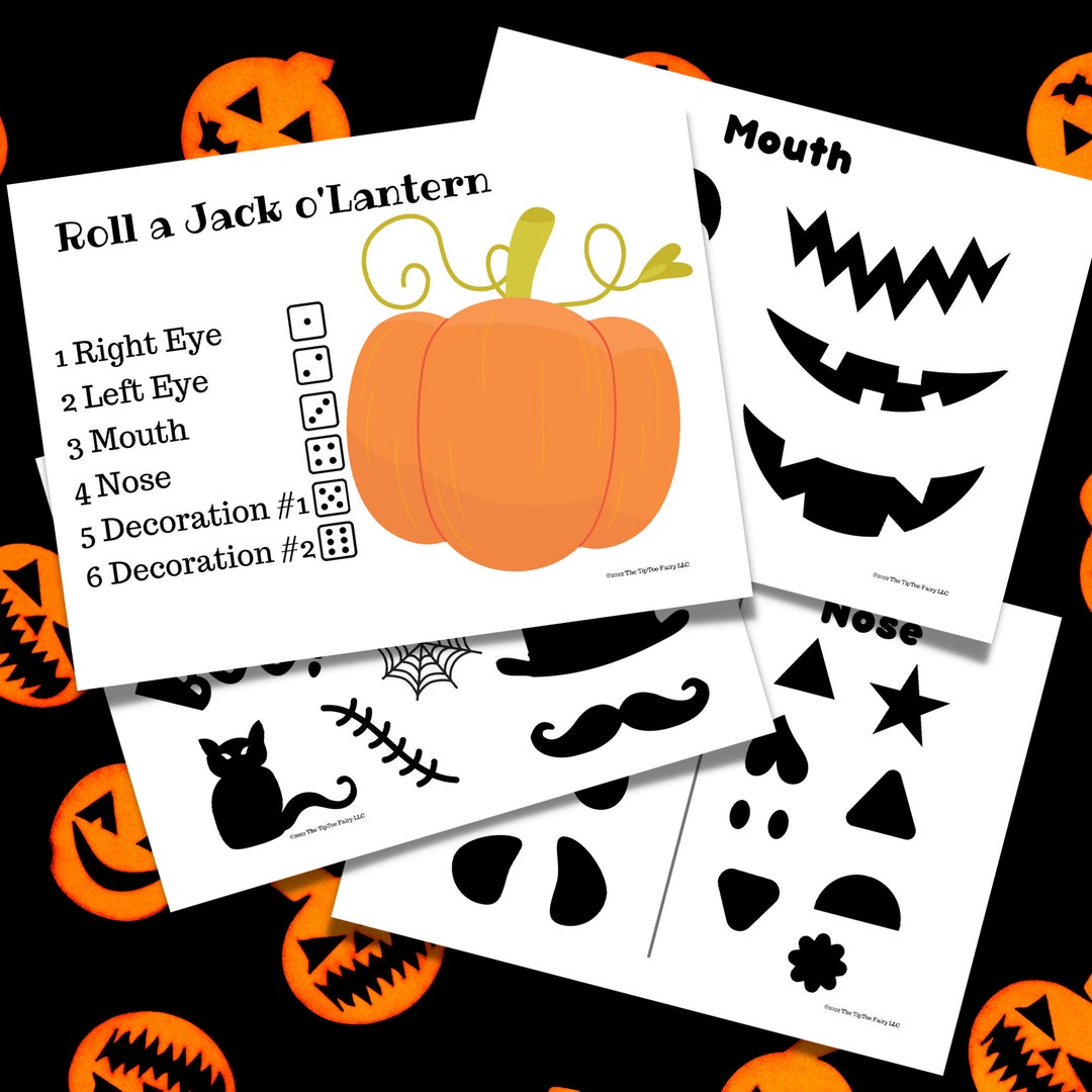 Roll a Jack O Lantern Game | Kids Activities, Kids Printable, Halloween ...