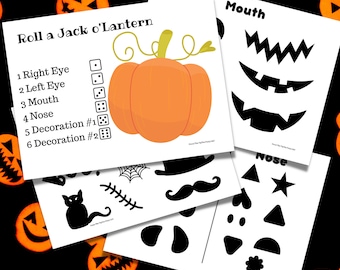 Roll a Jack O Lantern Kids Printable Halloween Game - Etsy