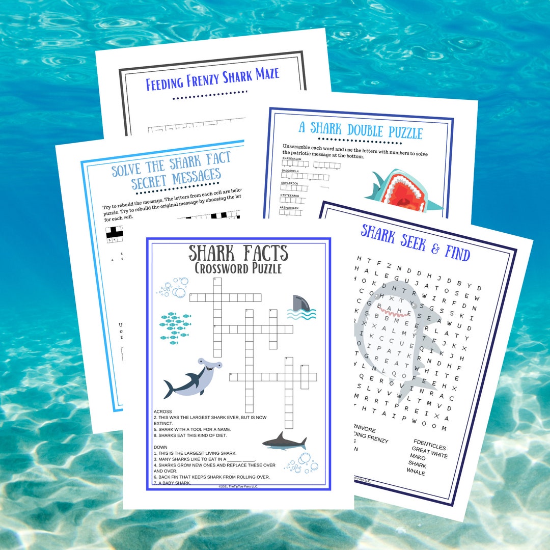 Shark Activity Puzzles - Digital Download - Ocean | Under the Sea ...