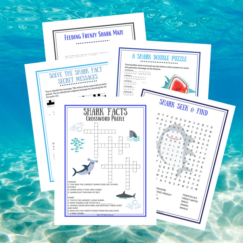Shark Activity Puzzles - Digital Download - Ocean | Under the Sea ...