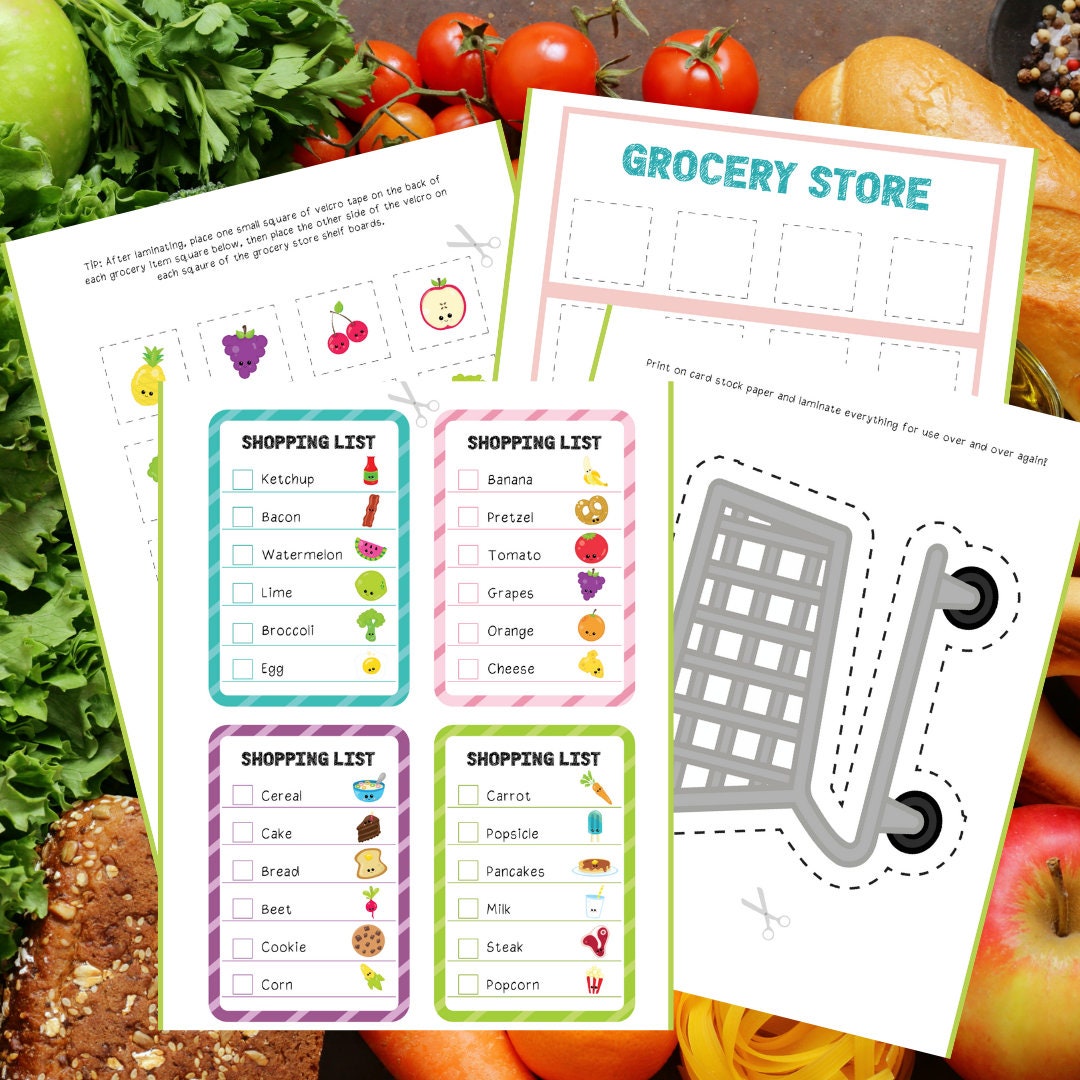 Preschool & Toddler Grocery Store Printable Game - Digital Download PDF ...