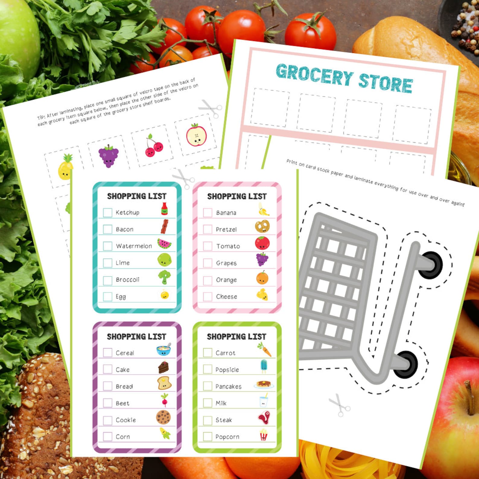 Preschool & Toddler Grocery Store Printable Game - Digital Download PDF ...