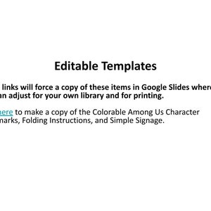 Among Us Inspired Bookmarks, Signage, Promo X Colorable Templates X ...