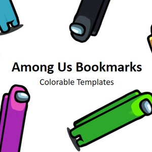 Among Us Inspired Bookmarks, Signage, Promo X Colorable Templates X ...