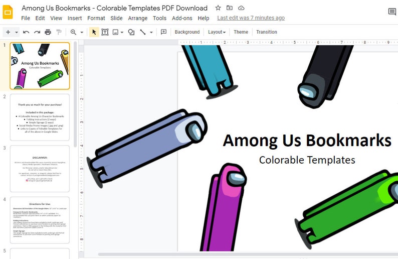 Among Us Inspired Bookmarks, Signage, Promo X Colorable Templates X ...