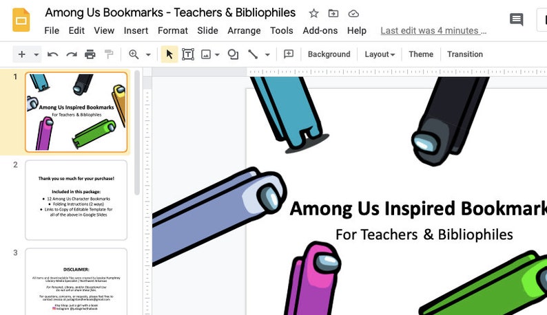 Among Us Inspired Bookmarks X Teachers & Bibliophiles X Printable ...