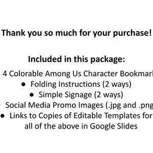 Among Us Inspired Bookmarks, Signage, Promo X Colorable Templates X ...