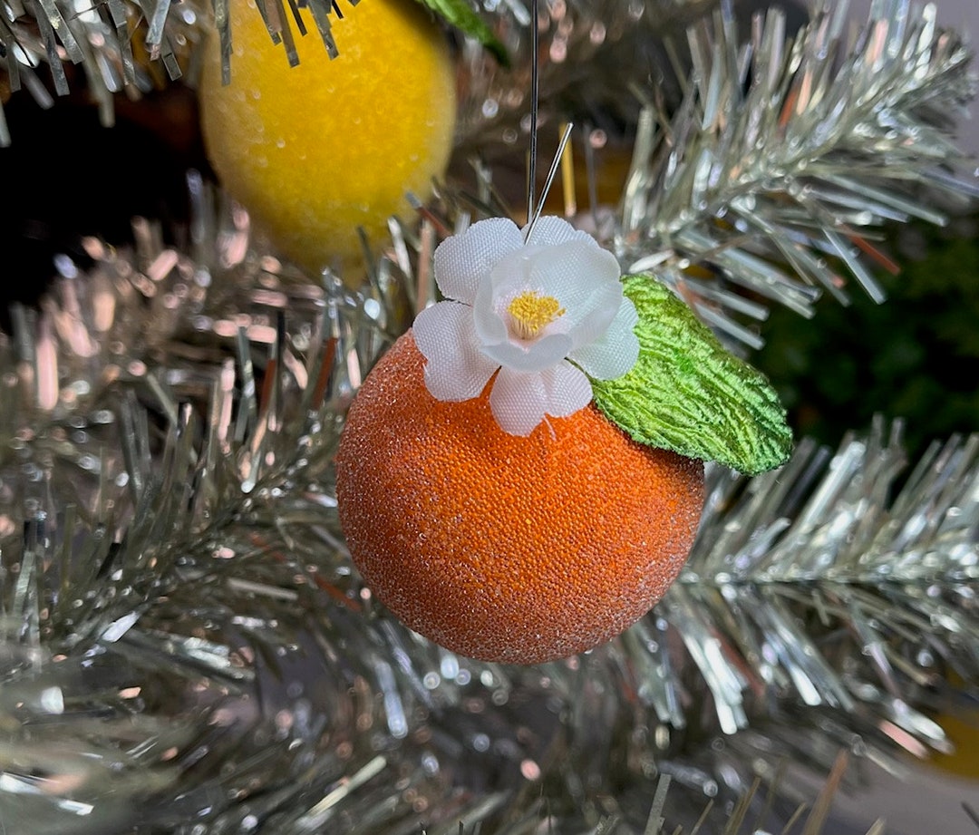 Set of 4 German Style Spun Cotton Clementine Ornaments - Etsy