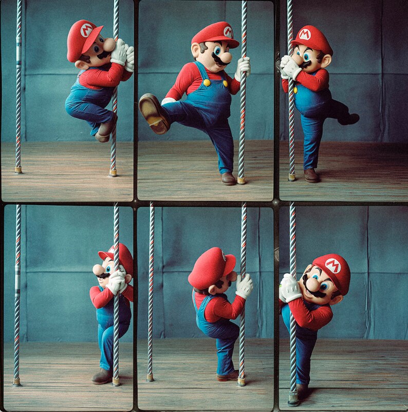 Super Mario Bros Doing Pole Dance, Digital Download, Printable Designs ...