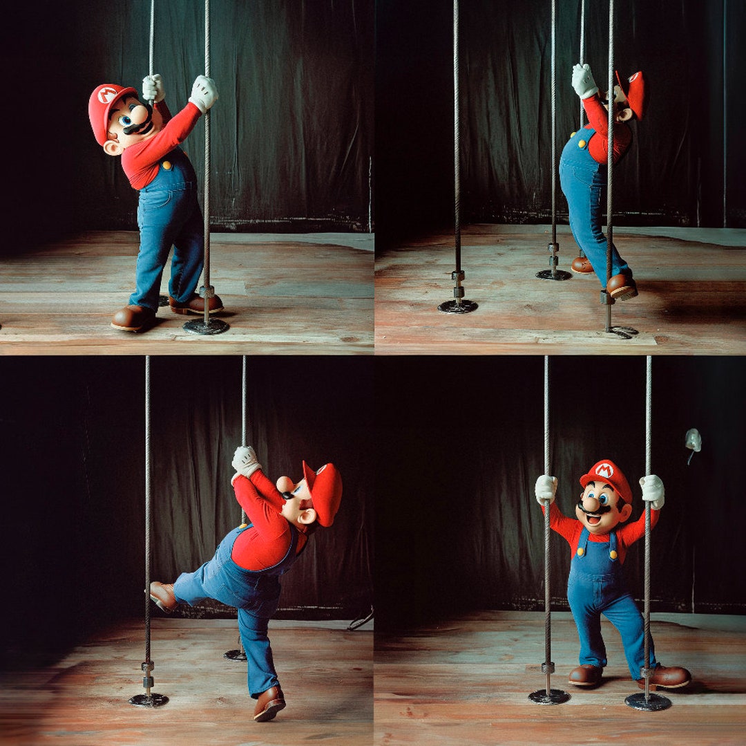 Super Mario Bros Doing Pole Dance, Digital Download, Printable Designs ...