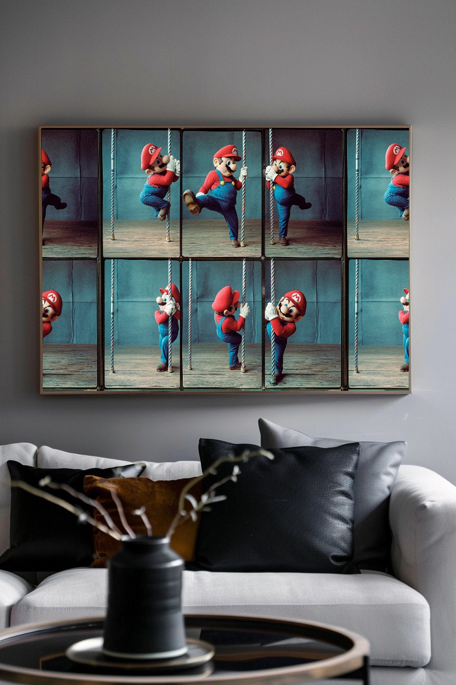 Super Mario Bros Doing Pole Dance, Digital Download, Printable Designs ...