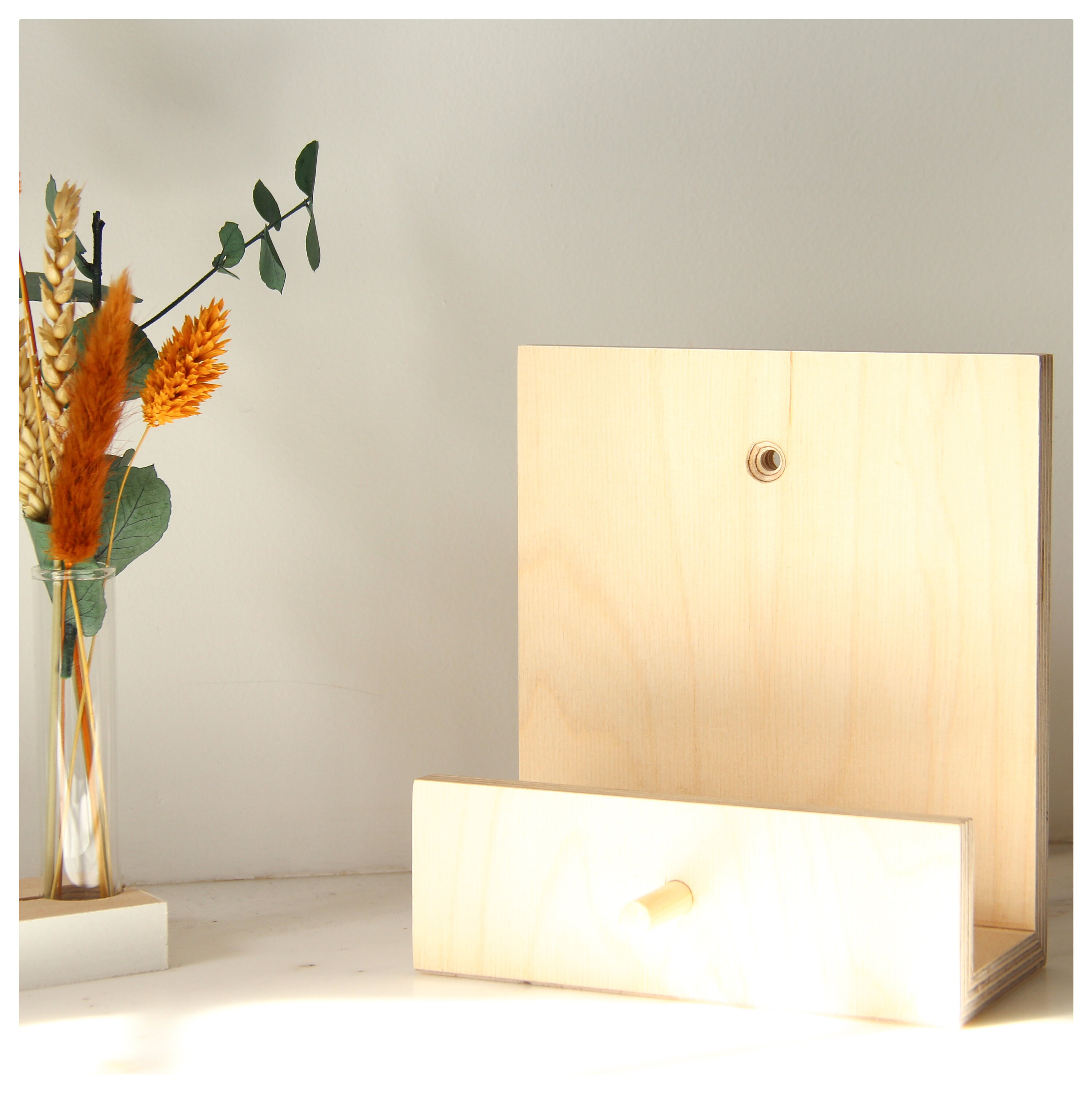 Wooden Flyer Stand to Install or Wall Mount A5, Catalog Holder, Wooden ...