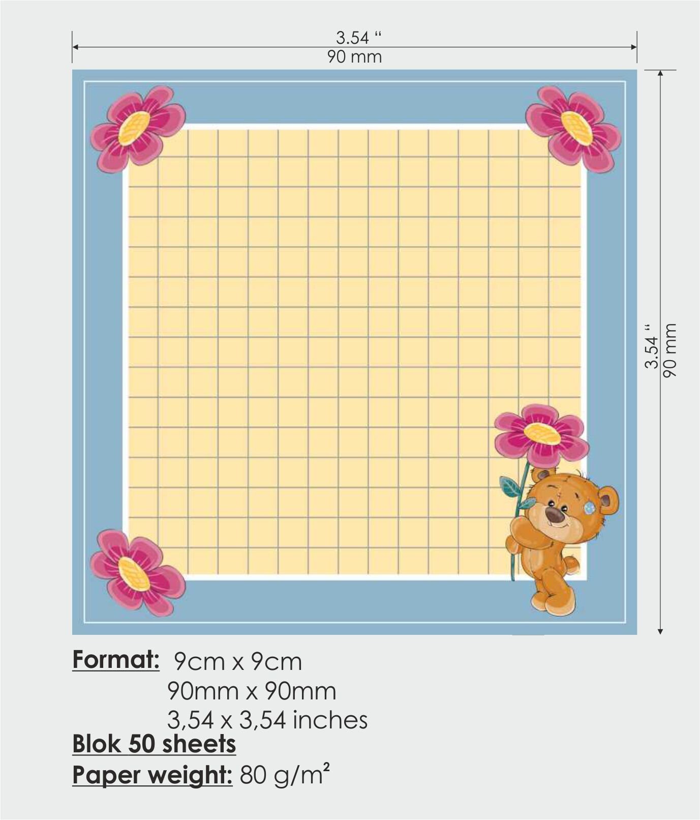 Notepad Teddy Bear Notes Cute Memo Pads Stationery | Etsy