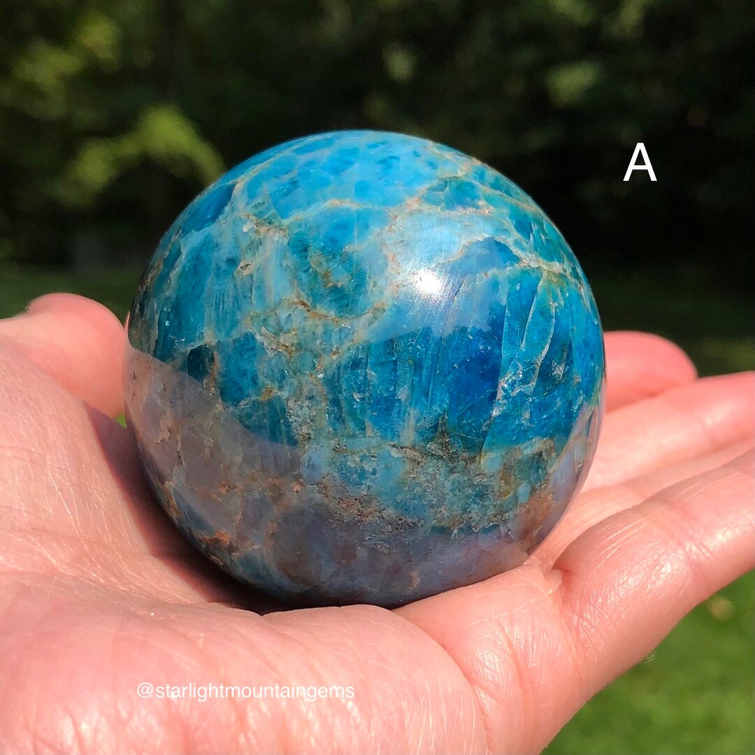 Blue Apatite Sphere, Apatite Sphere, Blue Apatite Crystal, Natural ...