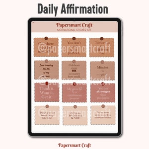 Digital Motivational Sticker Set, Daily Affirmation, Motivational ...