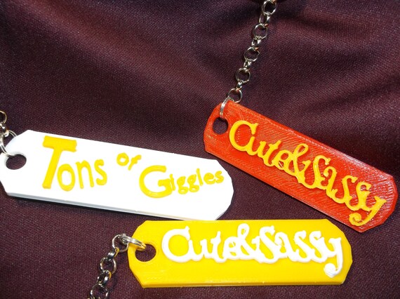 3D Printed Keychains W/ Text / PLA | Etsy