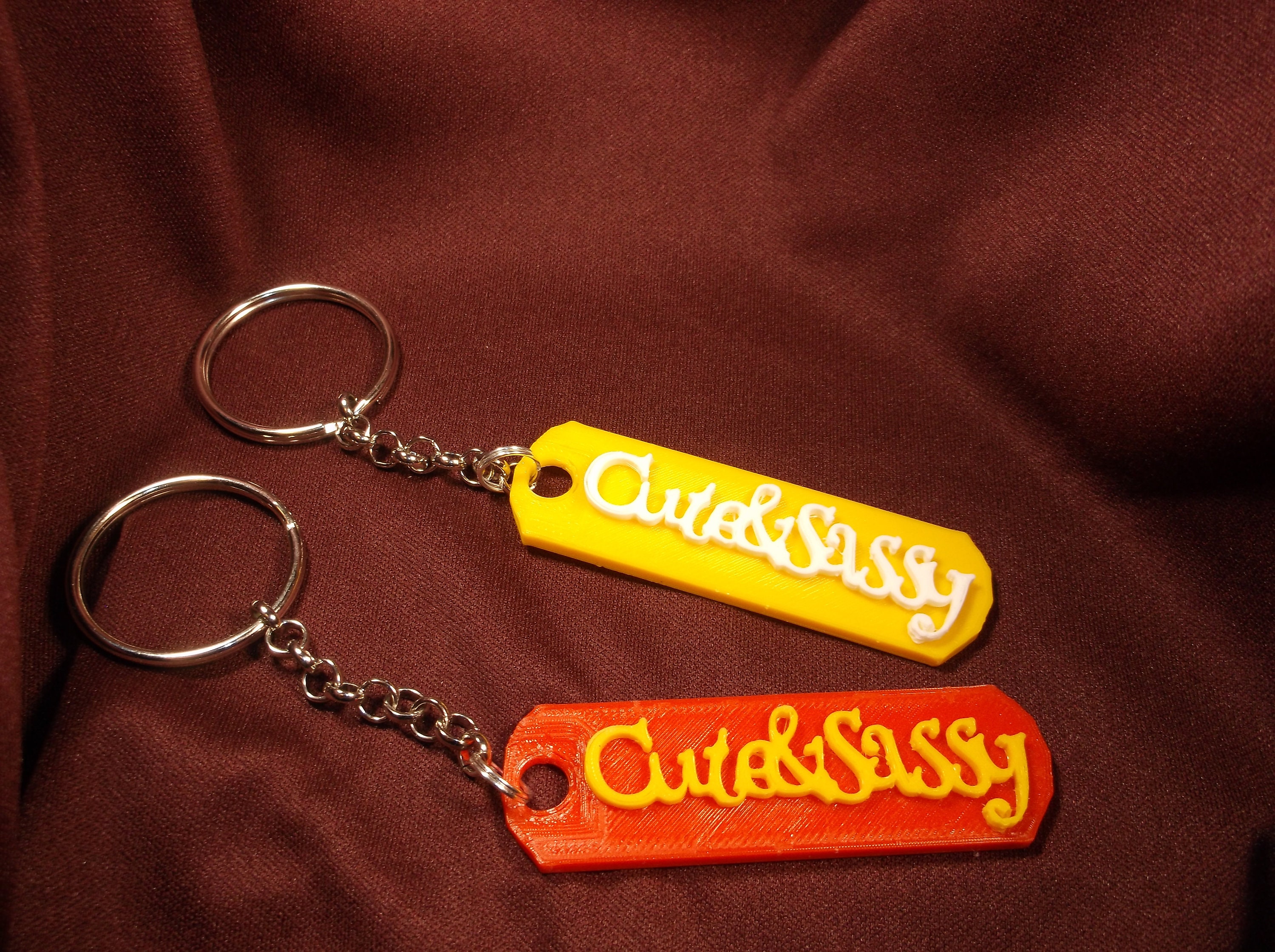 3D Printed Keychains W/ Text / PLA | Etsy