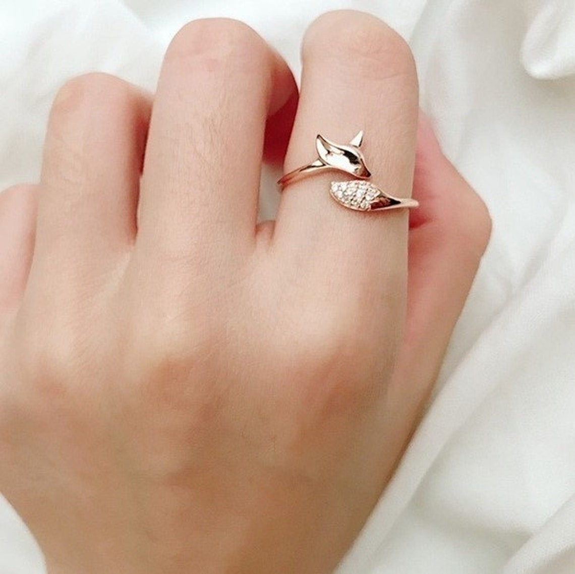 Wild Animal Ring Rose Gold Plated CZ Stone 925 Silver | Etsy