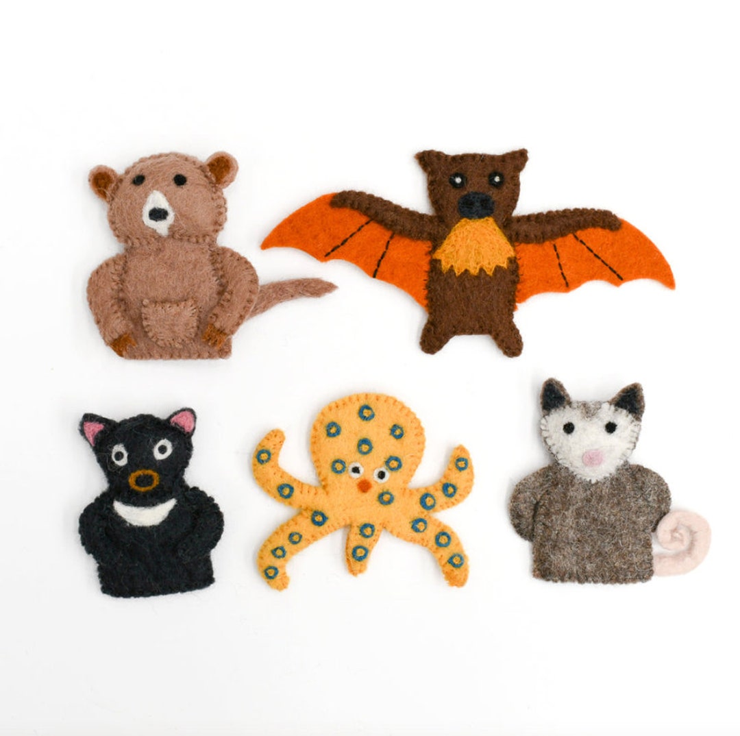 Australian Animal Finger Puppets Wool Felt Finger Puppet Set - Etsy
