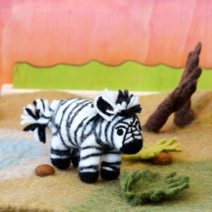 Wool Felt Safari Zebra Felt Toy Animal, Felt Jungle Animal, Adorable ...