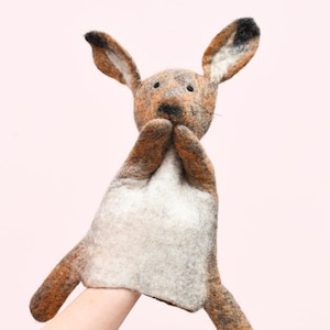 Wool Felt Rabbit Hand Puppet, Felt Rabbit Puppets, Wool Felt Waldorf ...