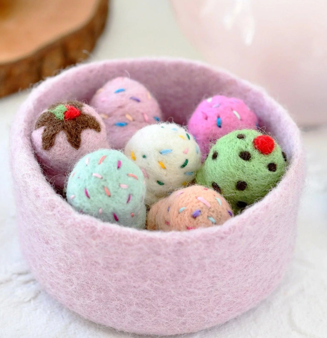 Wool Felt Ice Cream, Needle Felted Ice Creams, Felt Cone Ice Creams ...