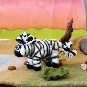 Wool Felt Safari Zebra Felt Toy Animal, Felt Jungle Animal, Adorable ...