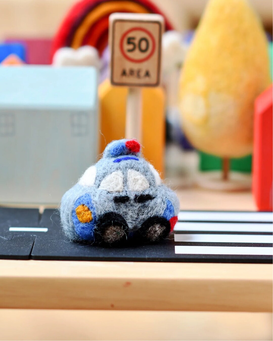 Felt Police Vehicles, Car Hanging Ornament, Needle Felted Cop Car ...