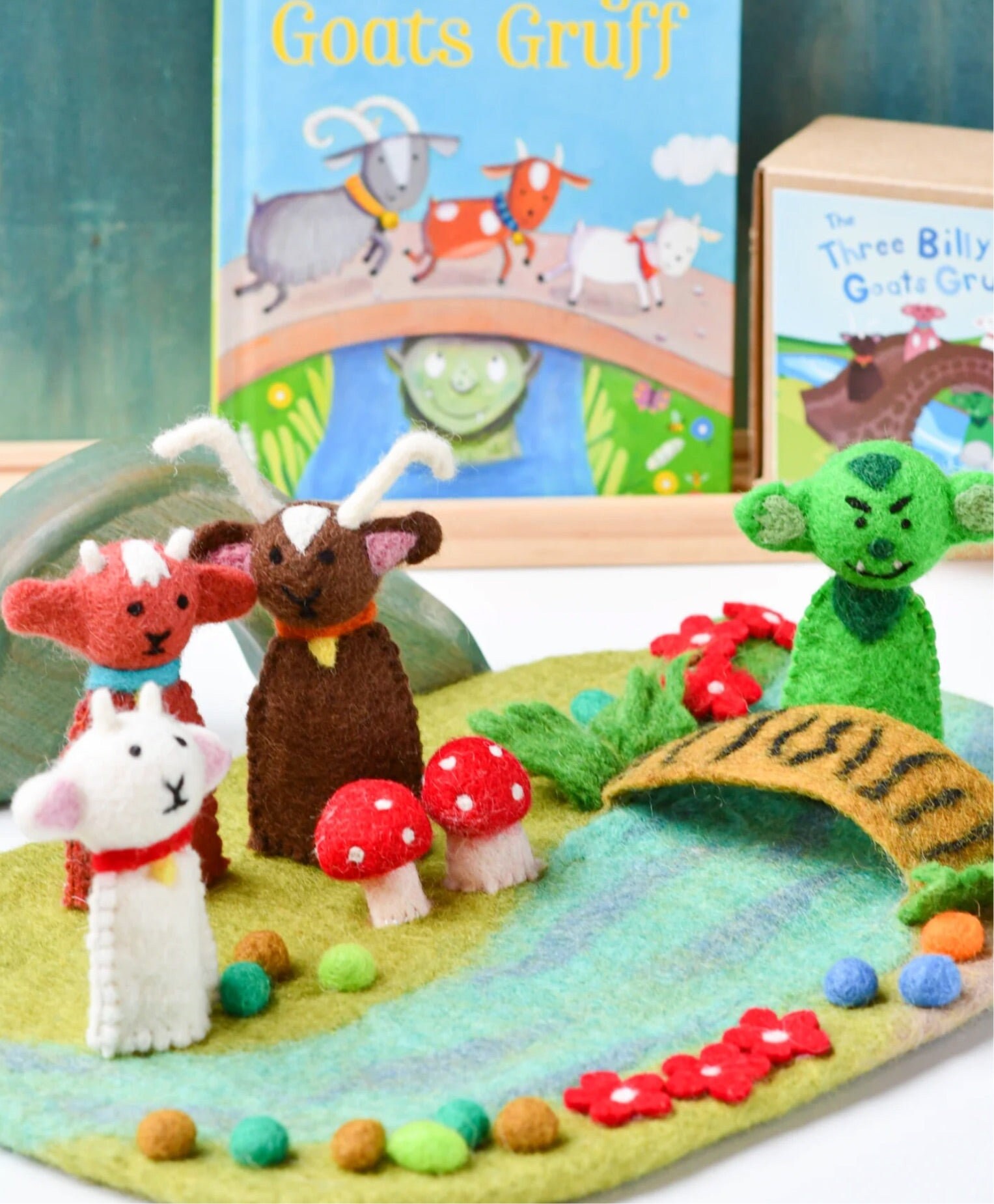 Three Billy Goats Gruff Felt Finger Puppet Set for - Etsy