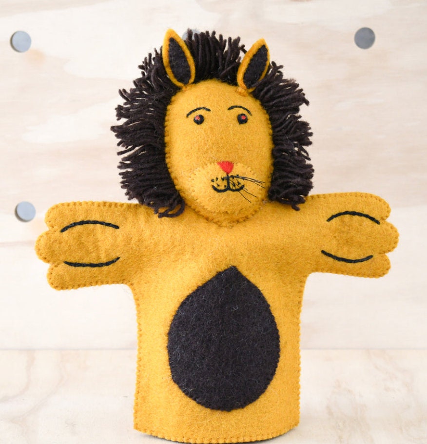 Wool Felt Lion Hand Puppets, Lion Animal Felt Toys, Wool Felt Toys ...