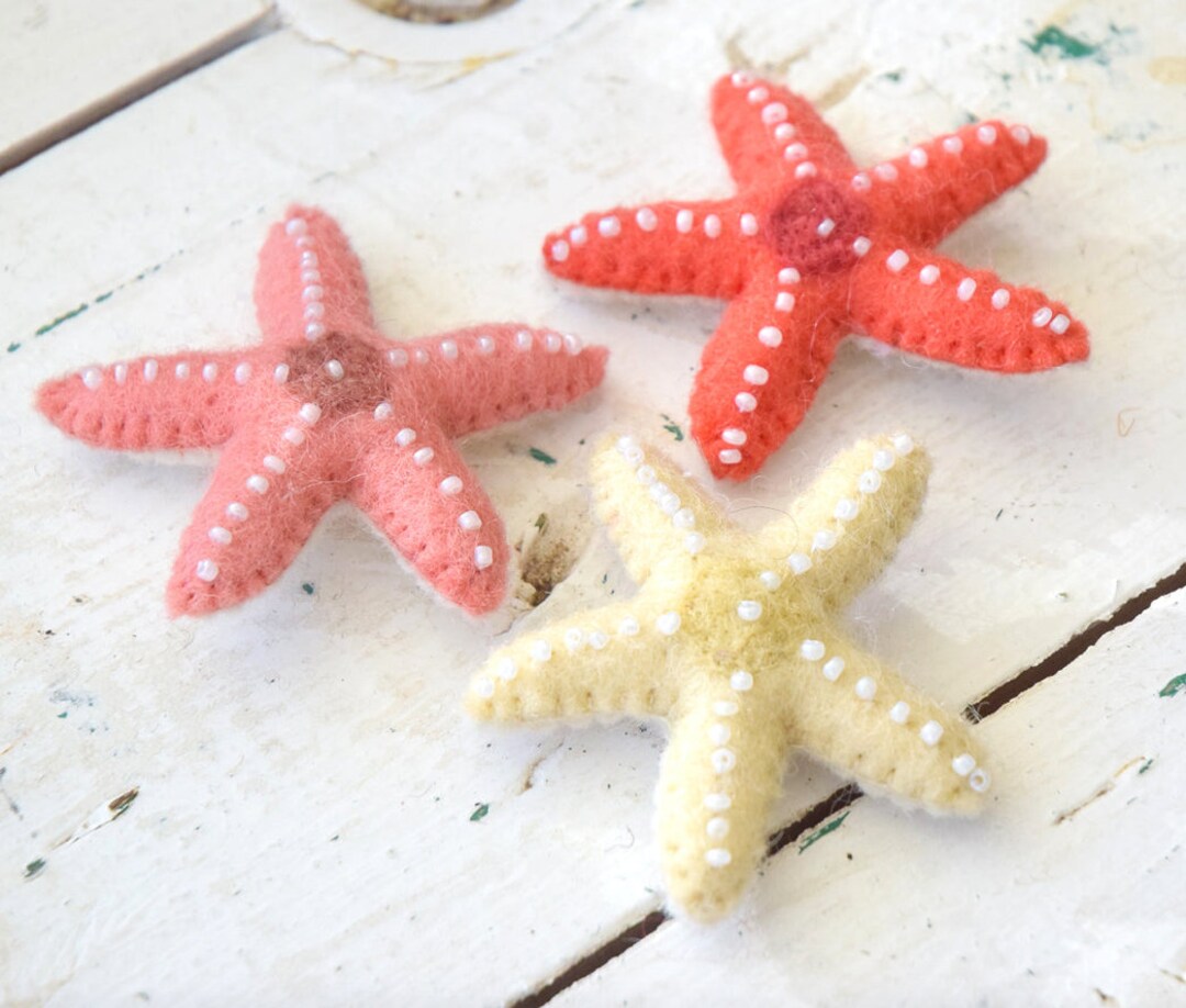 Felt Starfish Toy, Baby Thanksgiving Toys, Handmade Wool Toys, Baby ...