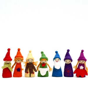 Felt Fairy Finger Puppets, Colourful Rainbow Gnomes and Fairy, Gifts ...