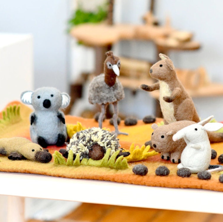 Wool Felt Echidna Toy, Stuffed Soft Toys, Australiana Animals ...