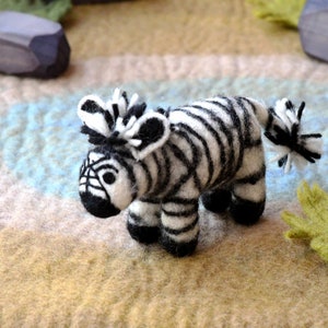 Wool Felt Safari Zebra Felt Toy Animal, Felt Jungle Animal, Adorable ...