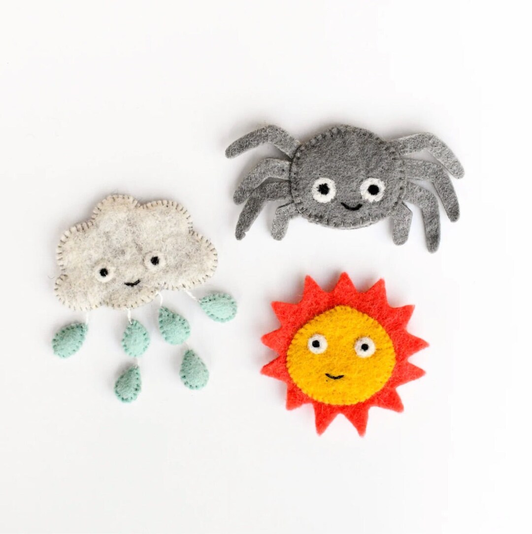 Incy Wincy Spider, Finger Puppets Set, Wool Felt Puppet, Finger Puppets ...