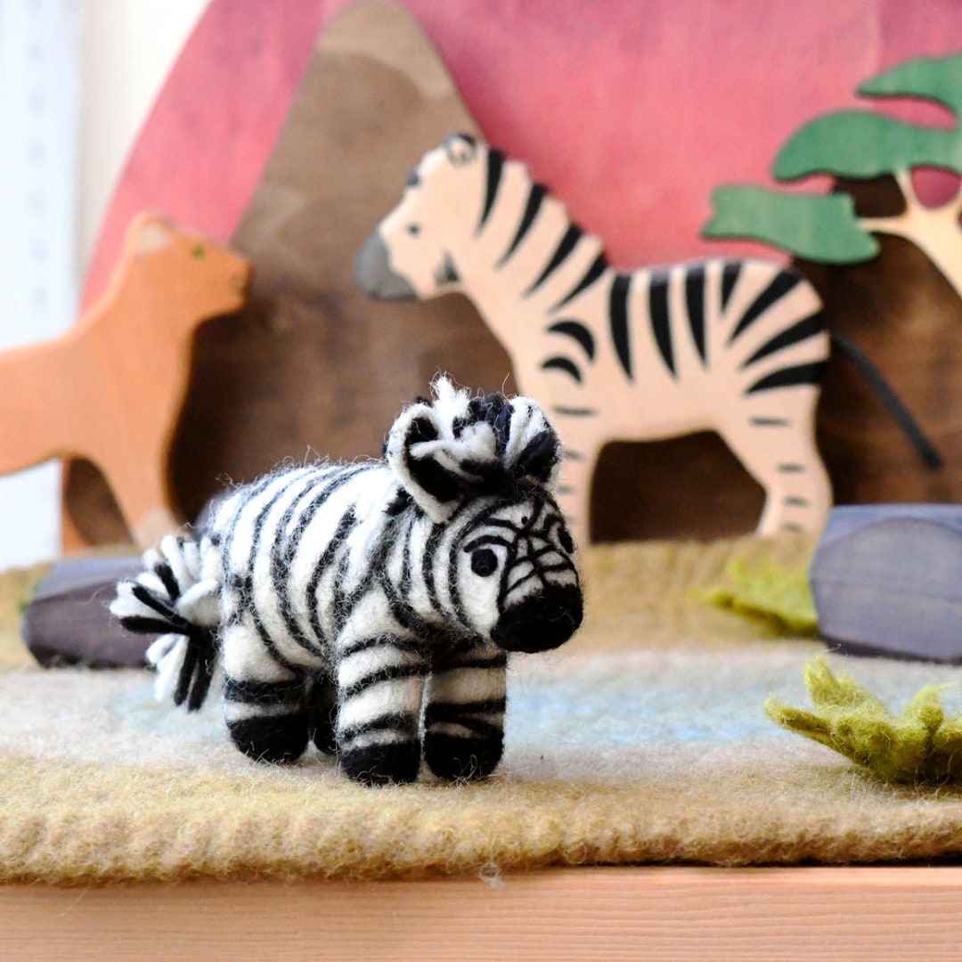 Wool Felt Safari Zebra Felt Toy Animal, Felt Jungle Animal, Adorable ...