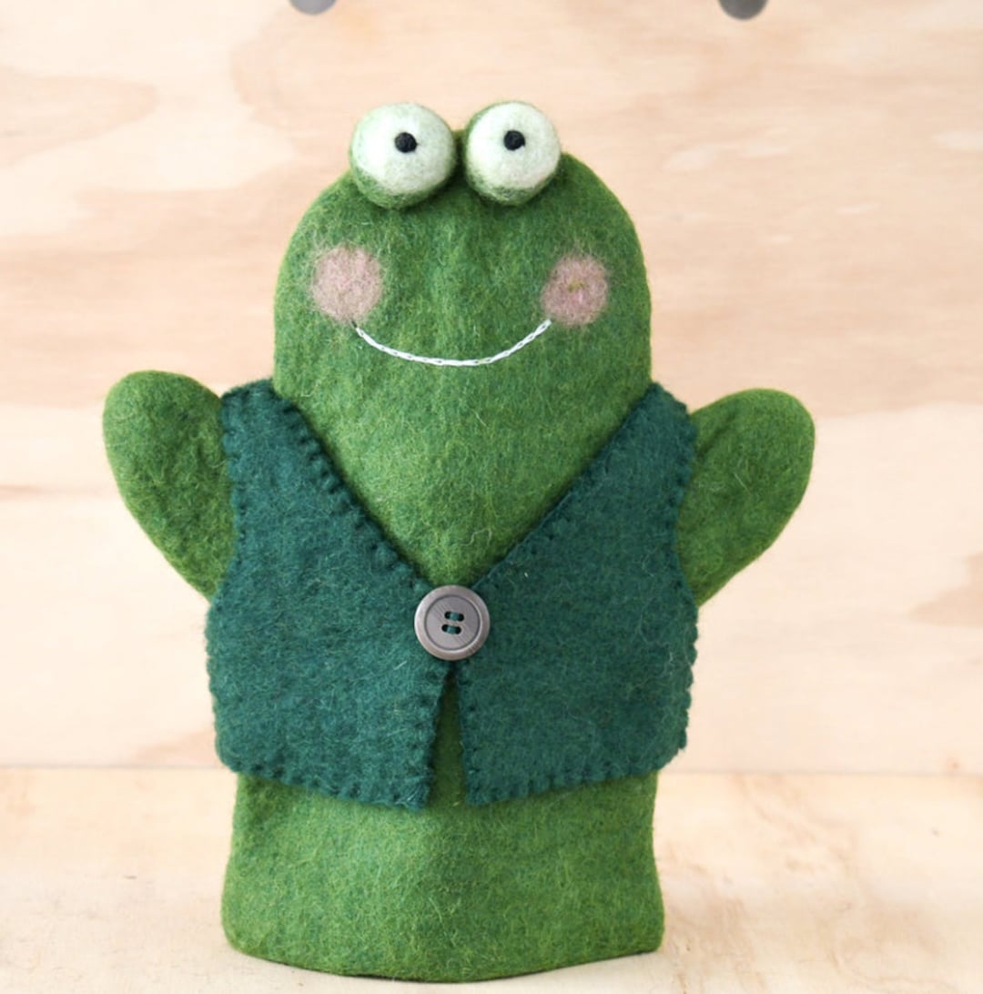 Wool Felt Hand Frog, Felt Frog Puppets, Wool Felt Waldorf, Hand Puppet ...
