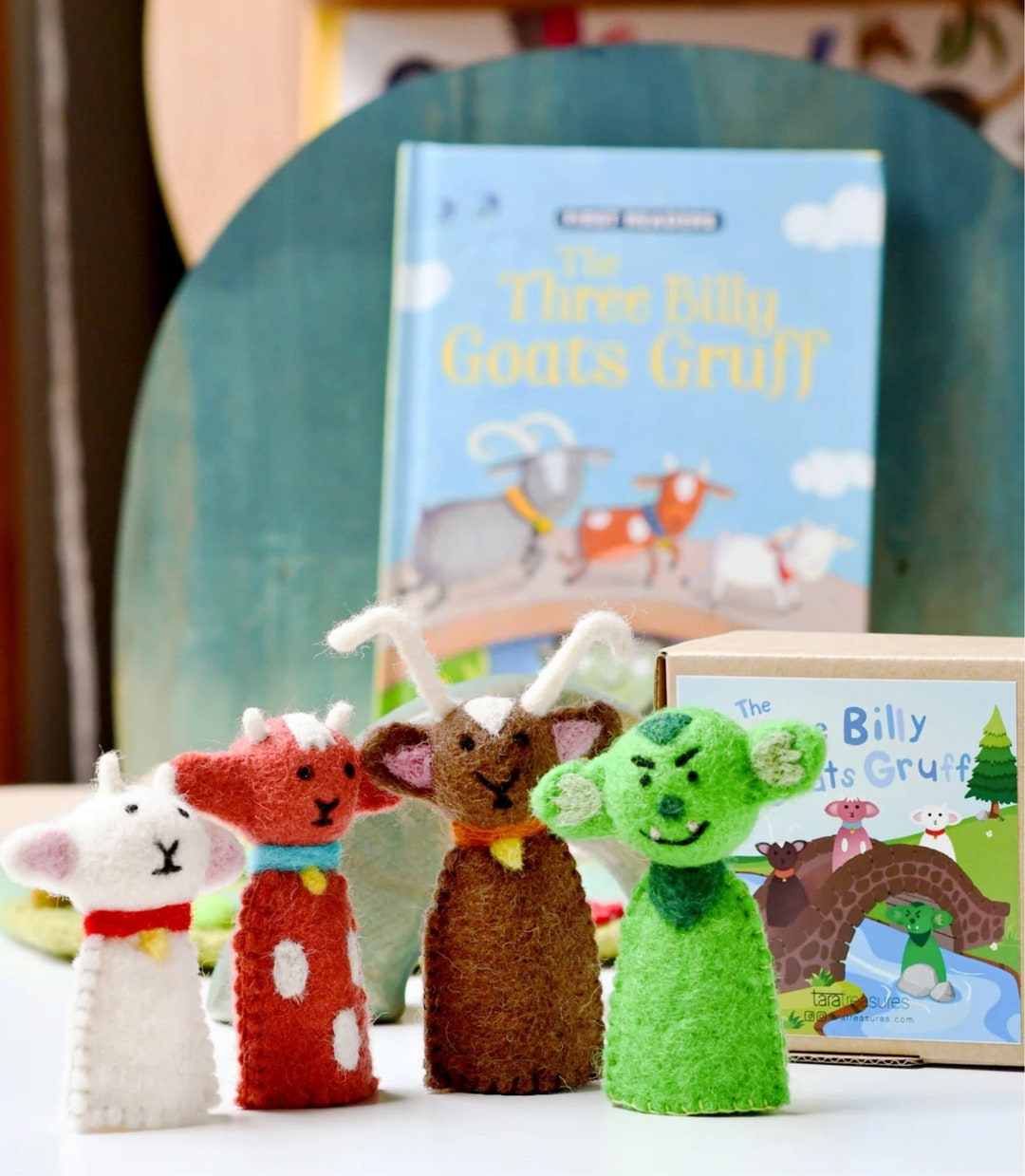 Three Billy Goats Gruff Felt Finger Puppet Set for - Etsy