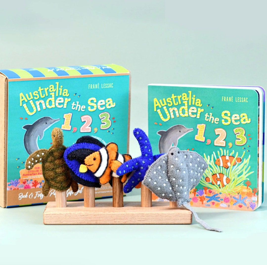Australia Under the Sea 1,2,3 Book With Wool Felt Fingers Puppets ...