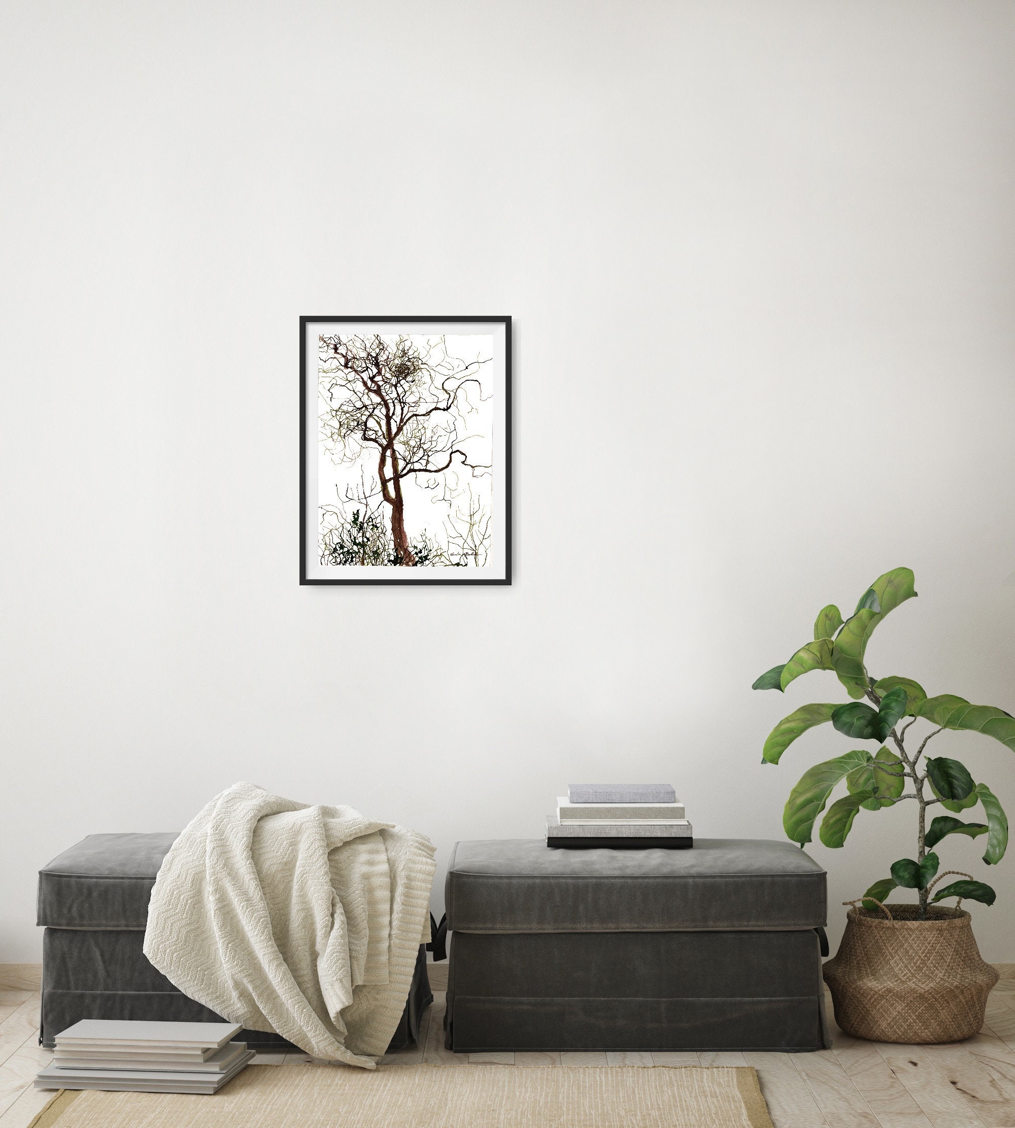 Unique Ink Drawing of the Leafless Tree Original Handmade - Etsy