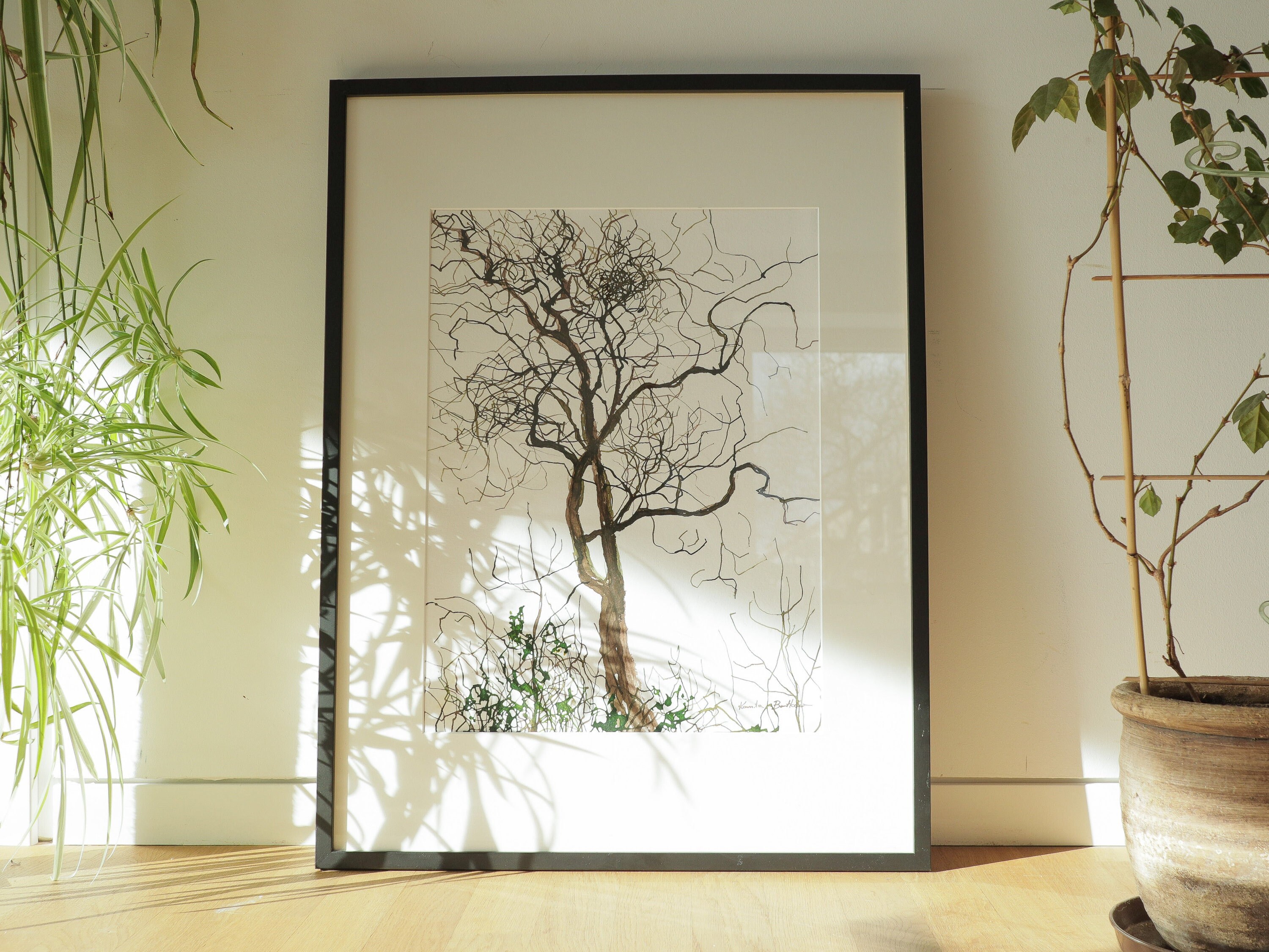Unique Ink Drawing of the Leafless Tree Original Handmade - Etsy