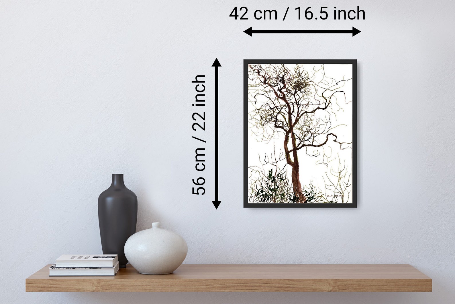 Unique Ink Drawing of the Leafless Tree Original Handmade - Etsy