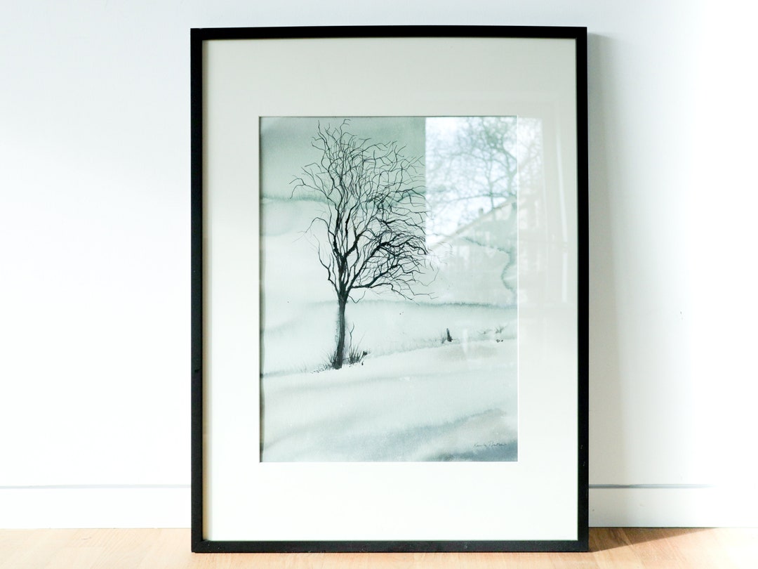 Unique Ink Drawing of the Windblown Tree in the Middle of Nowhere ...