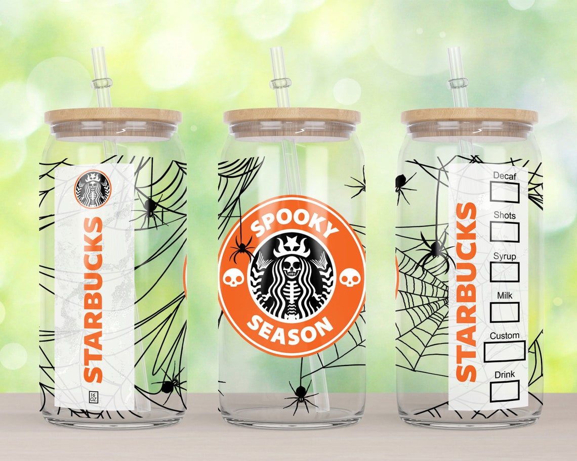2 in 1 Spooky Season Starbucks 16oz Libbey Full Wrap Png - Etsy