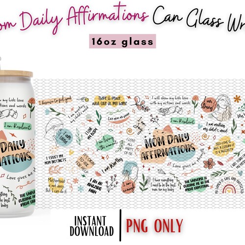 20 Oz Glass Can Wrap Sublimation Design Boho Vulgar Daily Etsy