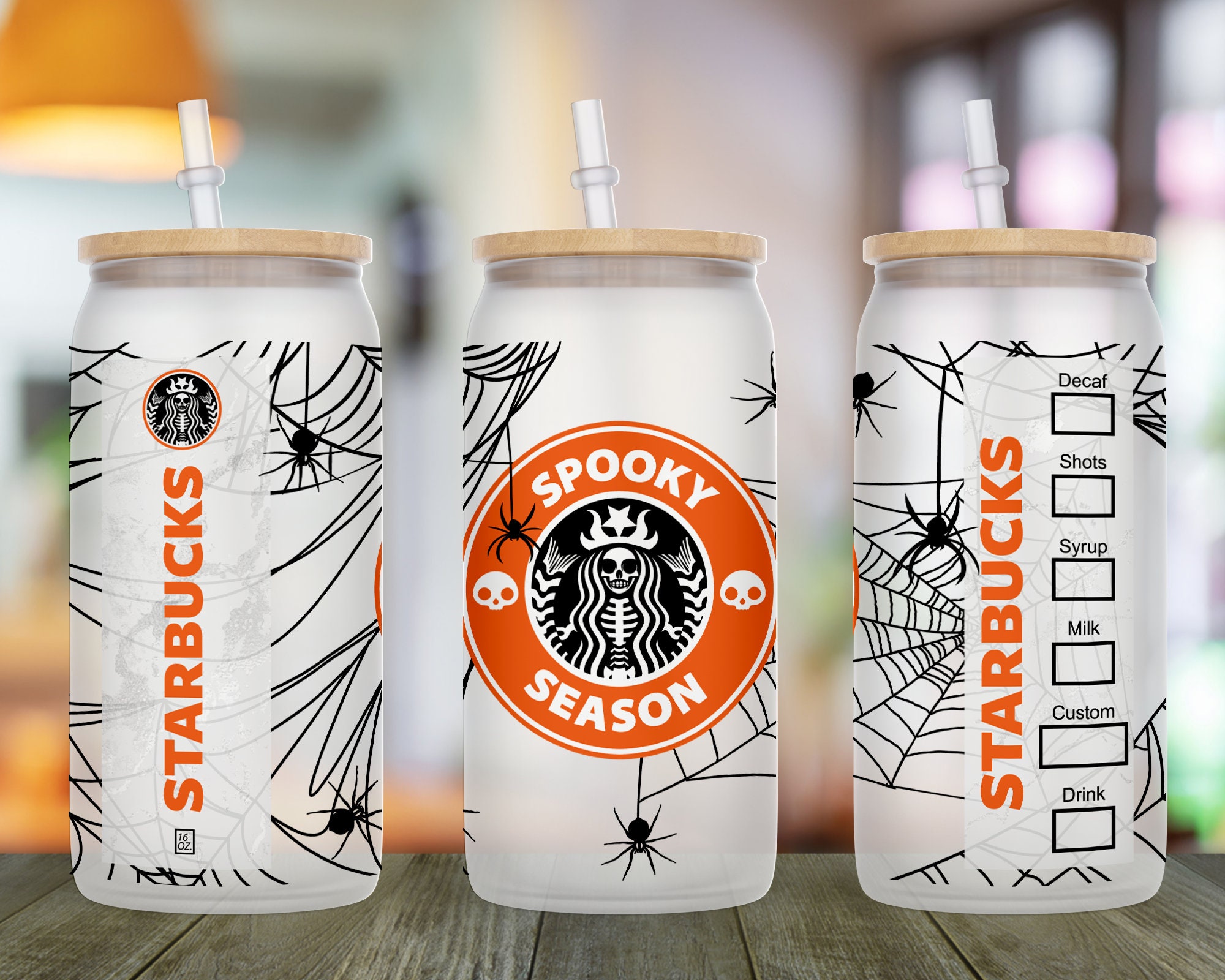 2 in 1 Spooky Season Starbucks 16oz Libbey Full Wrap Png - Etsy